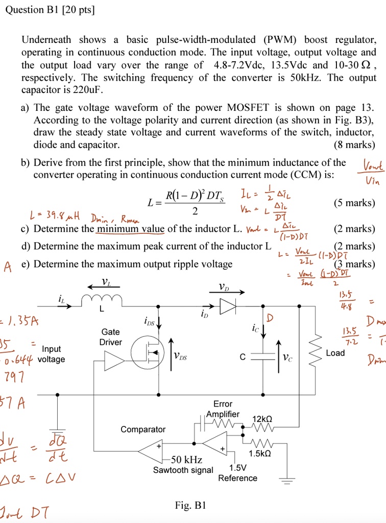 SOLVED: Underneath shows a basic pulse-width-modulated (PWM) boost ...