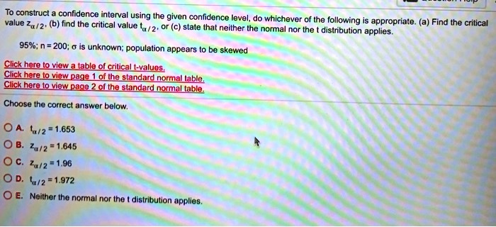 To Construct Confidence Interval Using The Given Confidence Level Do 1473