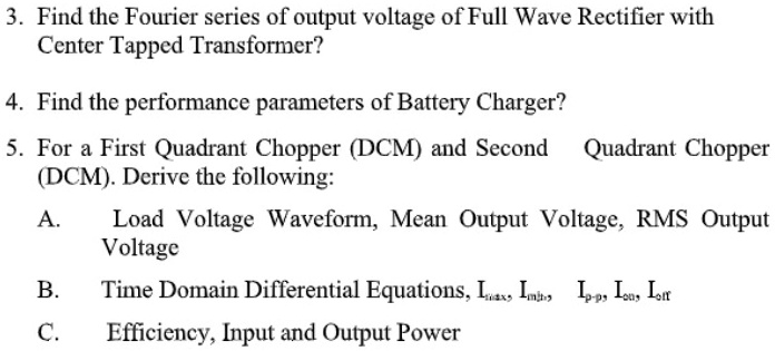 3. Find the Fourier series of output voltage of Full Wave Rectifier ...