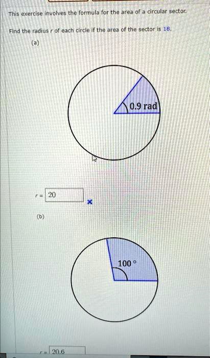 SOLVED: This exercise involves the formula for the area of a circular ... SOLVED: This exercise involves the formula for the area of a circular ...