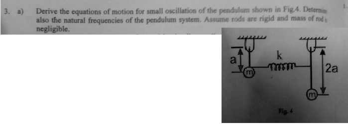 SOLVED: Derive the equations of motion for small oscillation of the ...