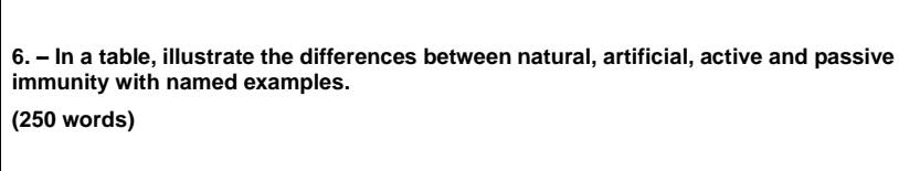 6. - In a table, illustrate the differences between natural, artificial ...