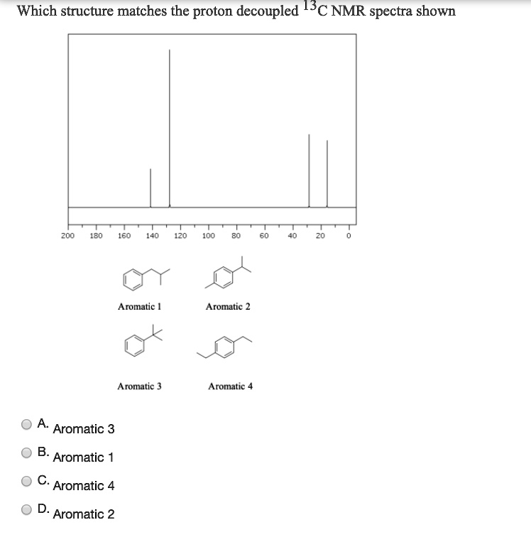 which structure matches the proton decoupled 13c nmr spectra shown z00 ...