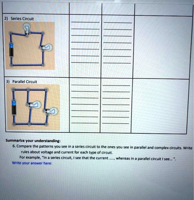 SOLVED: Series Circuit Parallel Circuit Summarize your understanding ...