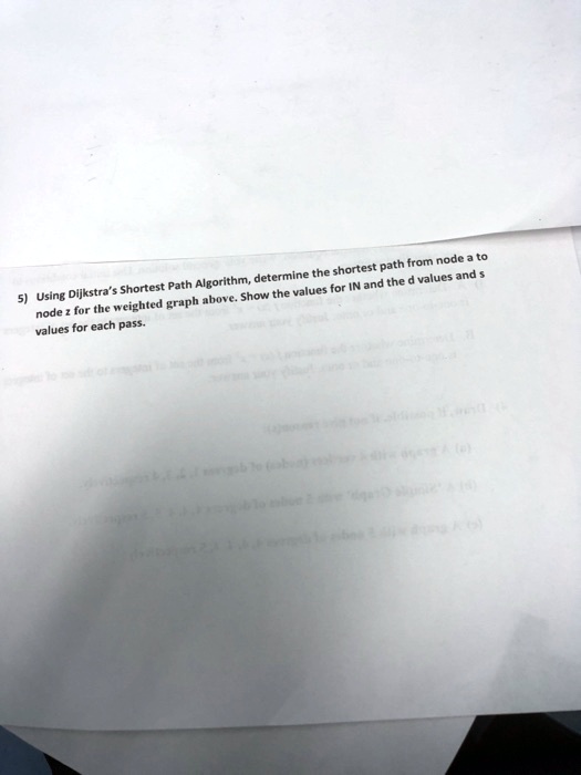 Solved From Node Shortest Path Determine The Values And Shortest Path Algorithm Values For In 3530