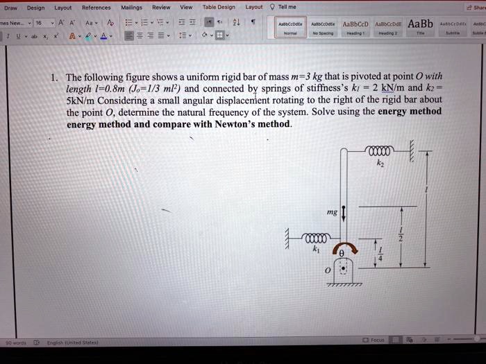 SOLVED: Draw Design Layout References Mailings Review View Tabie Design Lavout OTell me Shat ...