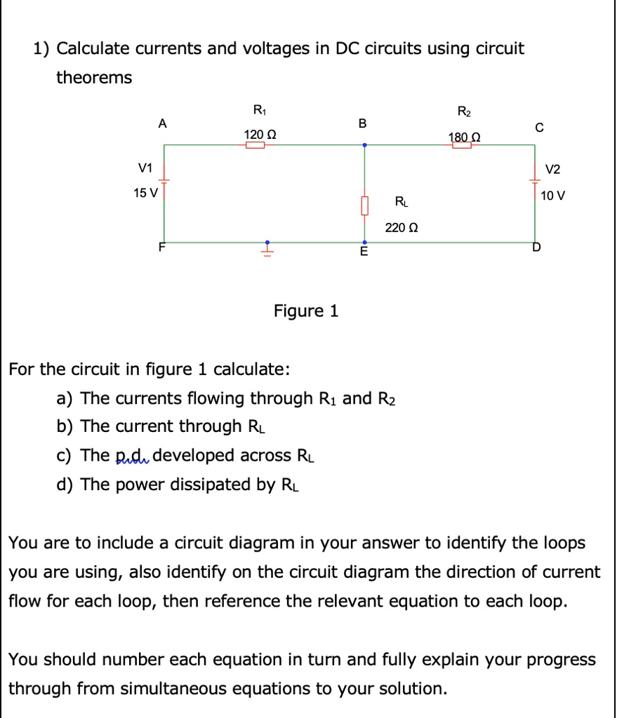 1 calculate currents and voltages in dc circuits using...