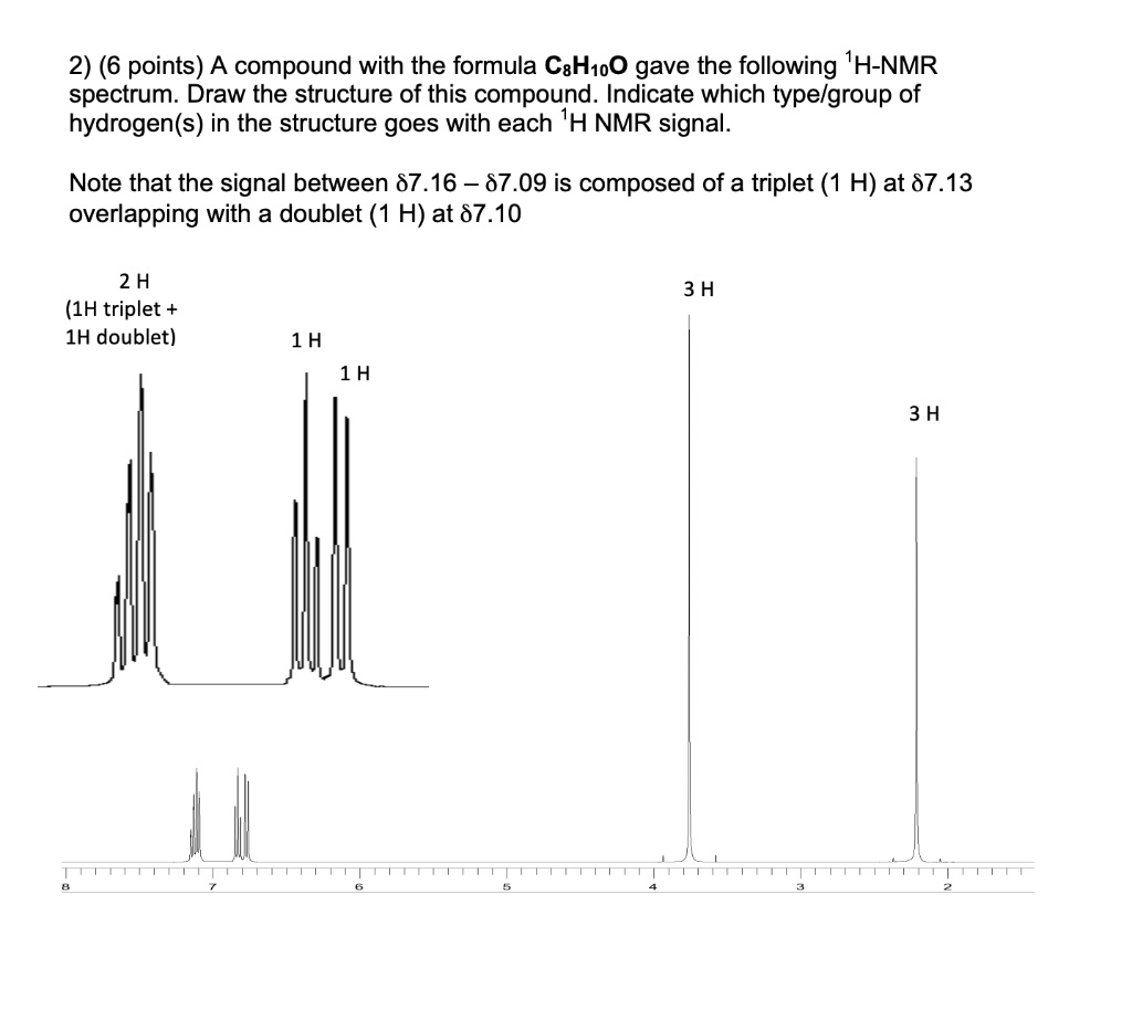 SOLVED: A compound with the formula CaHoO gave the following 'H-NMR spectrum: Draw the structure ...