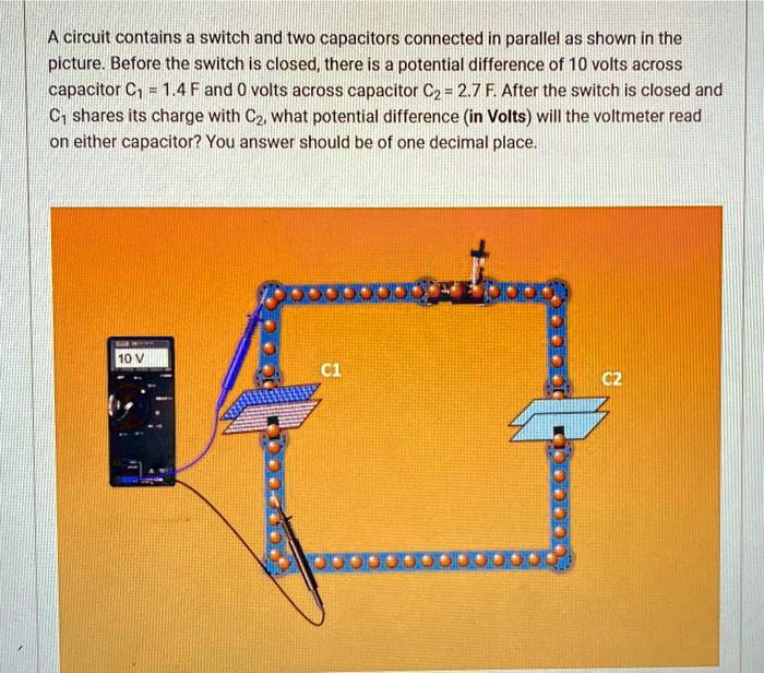 SOLVED: A circuit contains a switch and two capacitors connected in parallel as shown in the ...