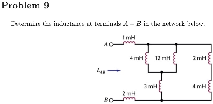SOLVED: Problem 9 Determine the inductance at terminals A-B in the ...