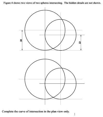 Figure 4 shows two views of two spheres intersecting. The hidden ...