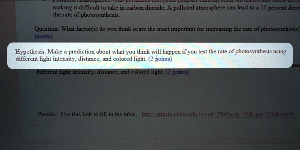 SOLVED: 'Hypothesis: Make a prediction about what you think will happen ...
