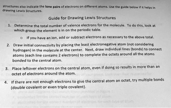 SOLVED:structures also indicate the Ione pairs of lectrons on different ...