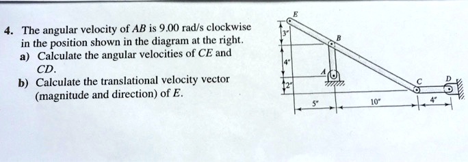 4. The angular velocity of AB is 9.00 rad/s clockwise in the position ...