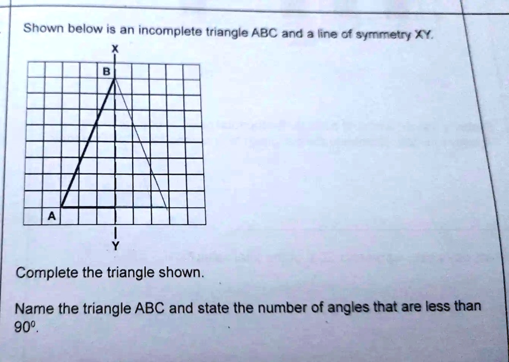 SOLVED: Shown below is an incomplete triangle ABC and a line of ...