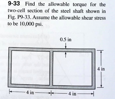 9 33 find the allowable torque for the two cell section of the steel ...