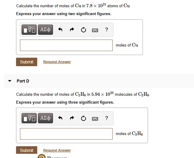 calculate the number of moles of cu in 78 x 1021 atoms of cu express ...