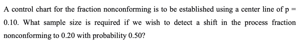 SOLVED:A control chart for the fraction nonconforming is to be ...