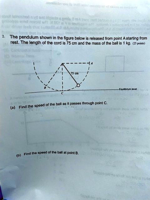 2.The pendulum shown in the figure below is released from point A ...