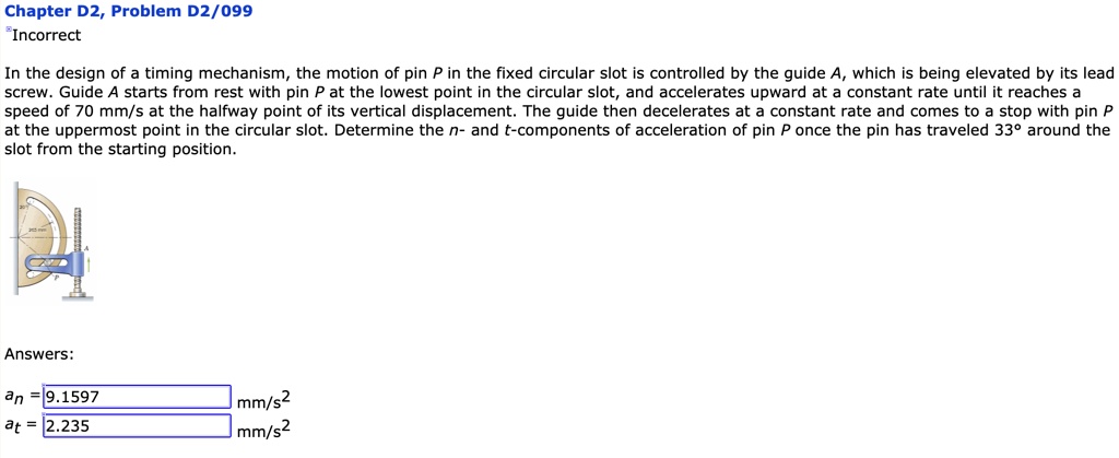 ChapterD2,Problem D2/099 "Incorrect In the design of a timing mechanism ...