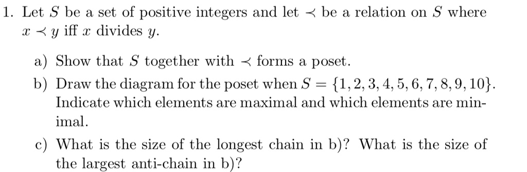 SOLVED: 13 Let be a set of positive integers and let x