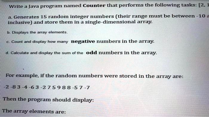 Write A Java Program Named Counter That Performs The Following Tasks2