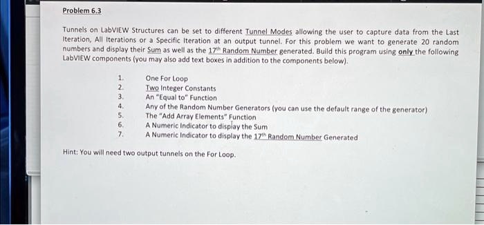 SOLVED: Texts: problem must be solved in LabVIEW program Problem 6.3 ... SOLVED: Texts: problem must be solved in LabVIEW program Problem 6.3 ...