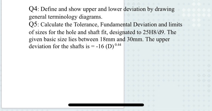 Solved Q4 Define And Show Upper And Lower Deviation By Drawing General Terminology Diagrams