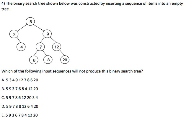 SOLVED: The binary search tree shown below was constructed by inserting ...