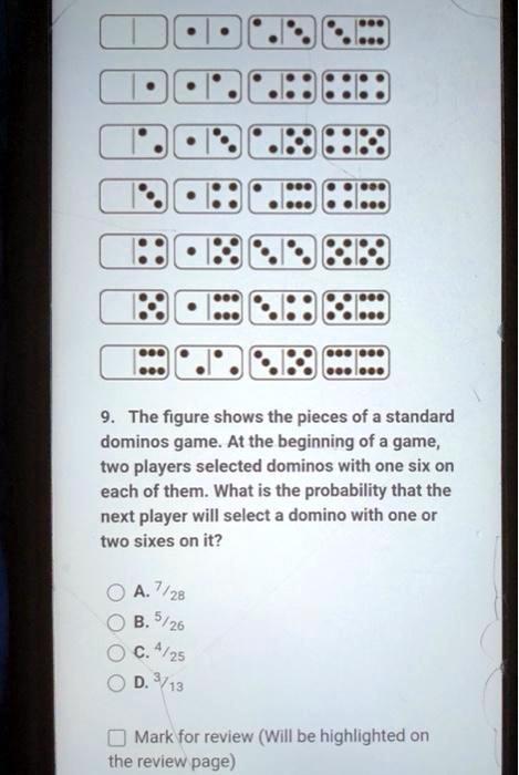 the figure shows the pieces of a standard dominos game at the beginning ...