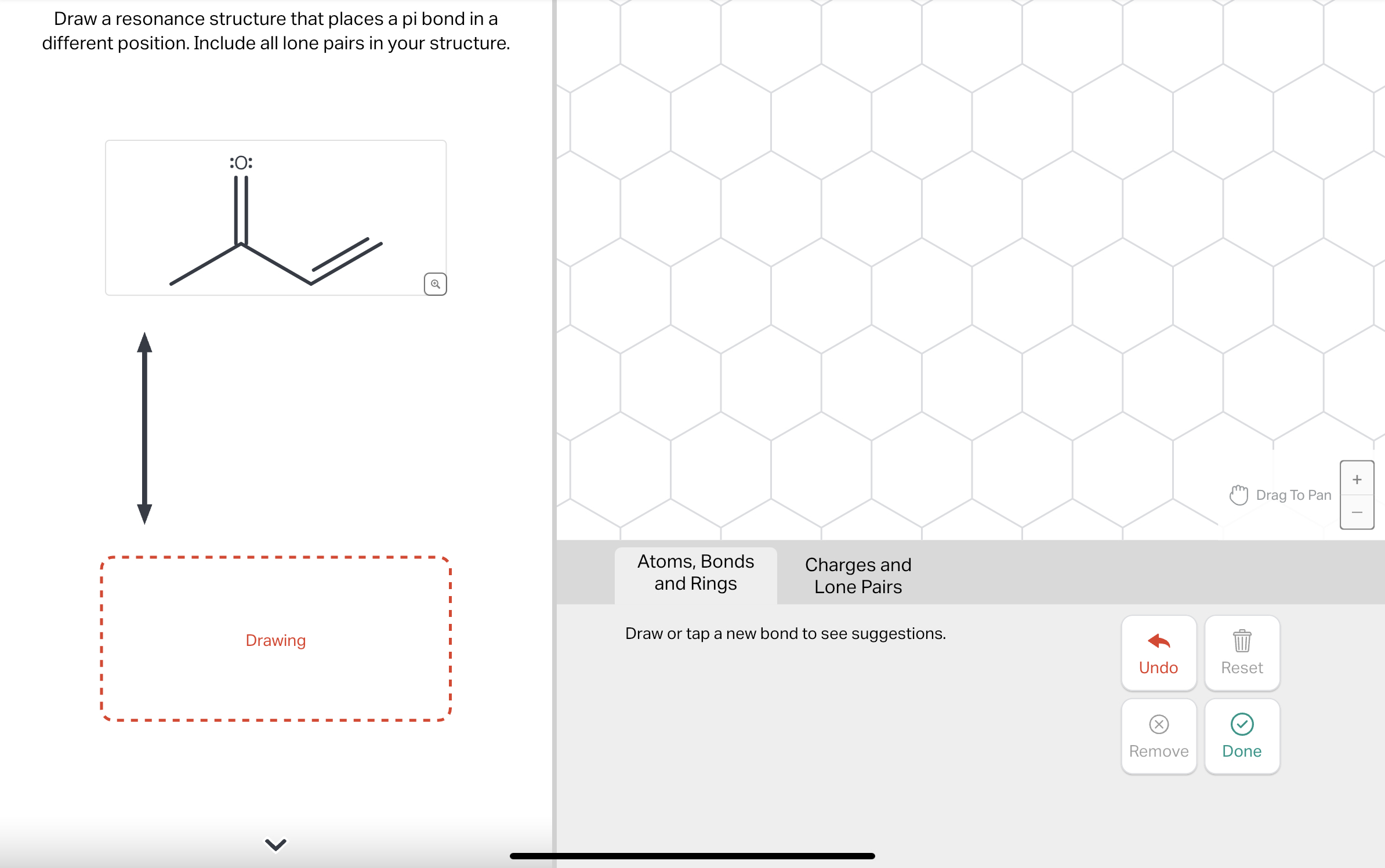 draw a resonance structure that places a pi bond in a different ...