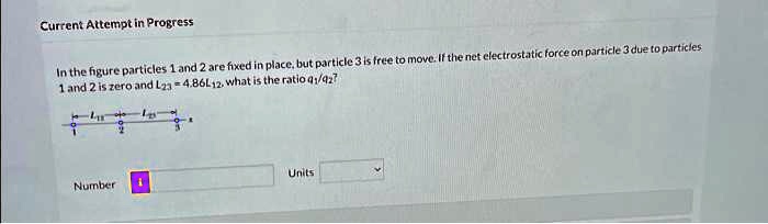 Current Attempt in Progress In the figure particles 1 and 2 are fixed in place, but particle 3 ...