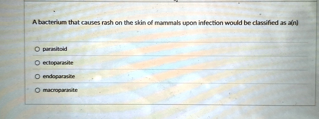 A bacterium that causes rash on the skin of mammals upon infection ...