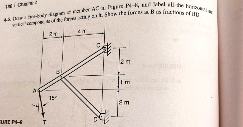 130 chapter 4 4 8 draw a free body diagram of member ac in figure p4 8 ...