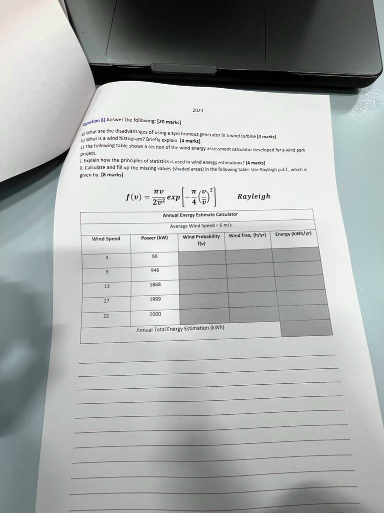 SOLVED: Texts: 2023 project. Explain how the principles of statistics are used in wind energy ...