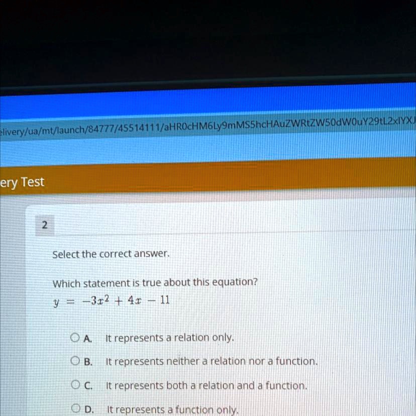 SOLVED: Select the correct answer. Which statement is true about this ...