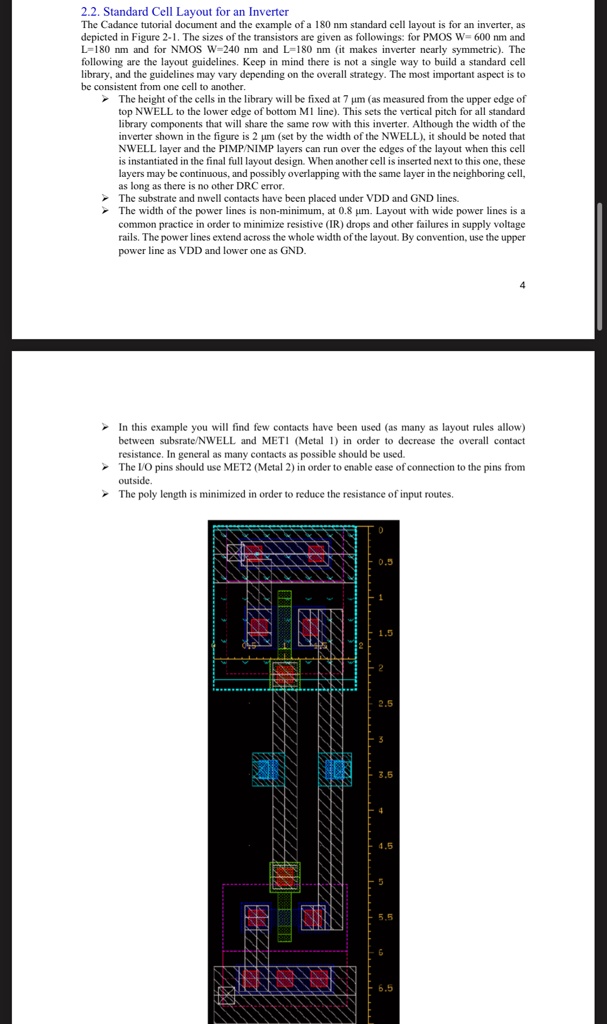 22 standard cell layout for an inverter the cadence tutorial document and the example of a 180nm ...