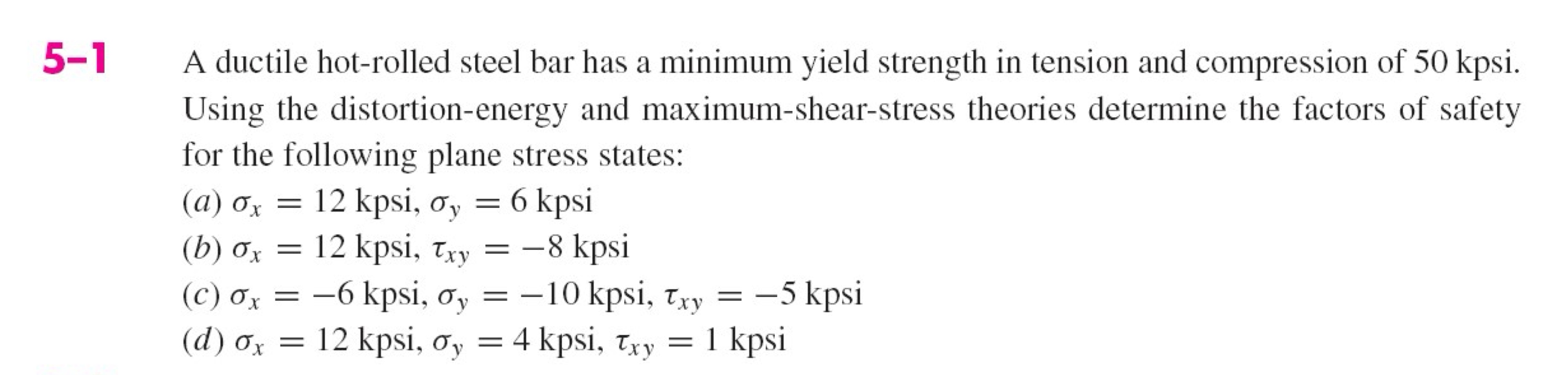5-1 A ductile hot-rolled steel bar has a minimum yield strength in ...