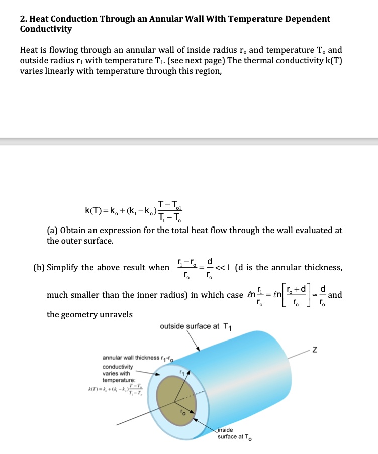2. Heat Conduction Through an Annular Wall With Temperature Dependent ...