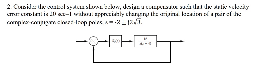 consider the control system shown below design a compensator such that ...