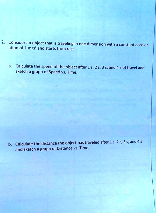 SOLVED: Consider an object that is traveling in one dimension with constant acceler- ation of m ...