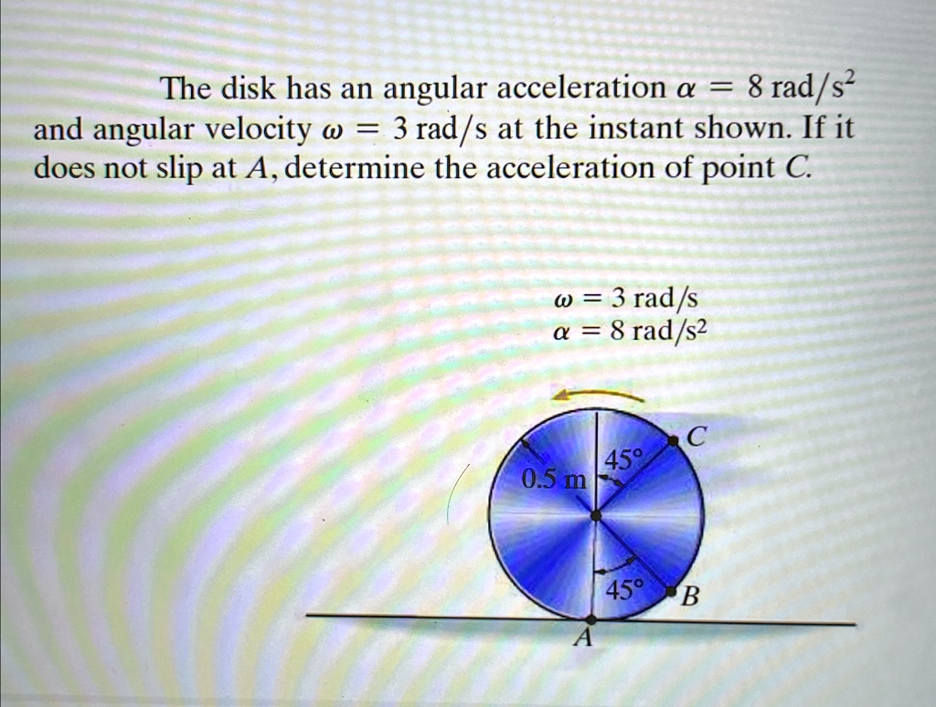 The Disk Has An Angular Acceleration A 8 Text Rads2 And Angular 3487