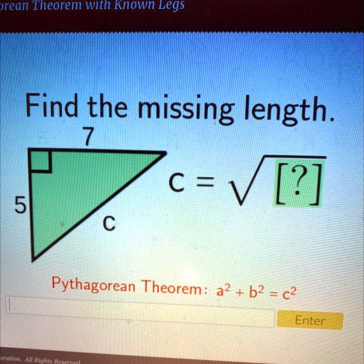 SOLVED:'Help help please please prean Theorem WIth Known Legs Find the ...