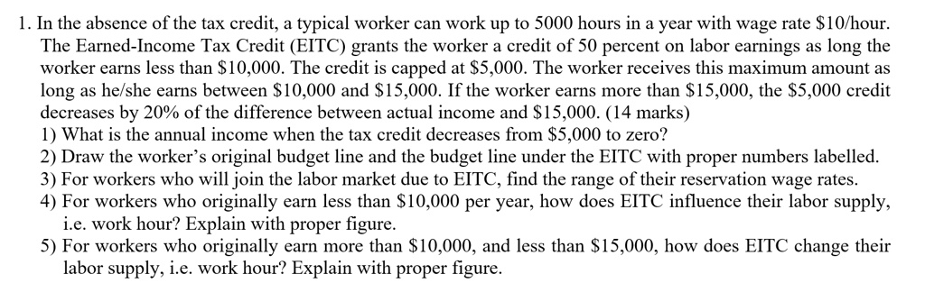 1. In the absence of the tax credit, a typical worker can...