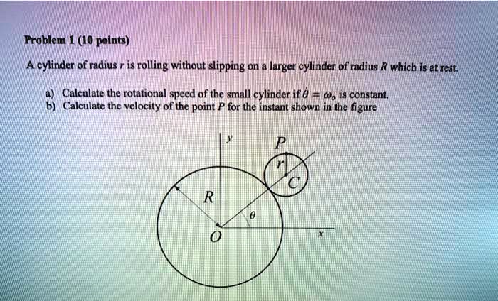 problem 1 10 polnts a cylinder of radius rolling without slipping on a ...