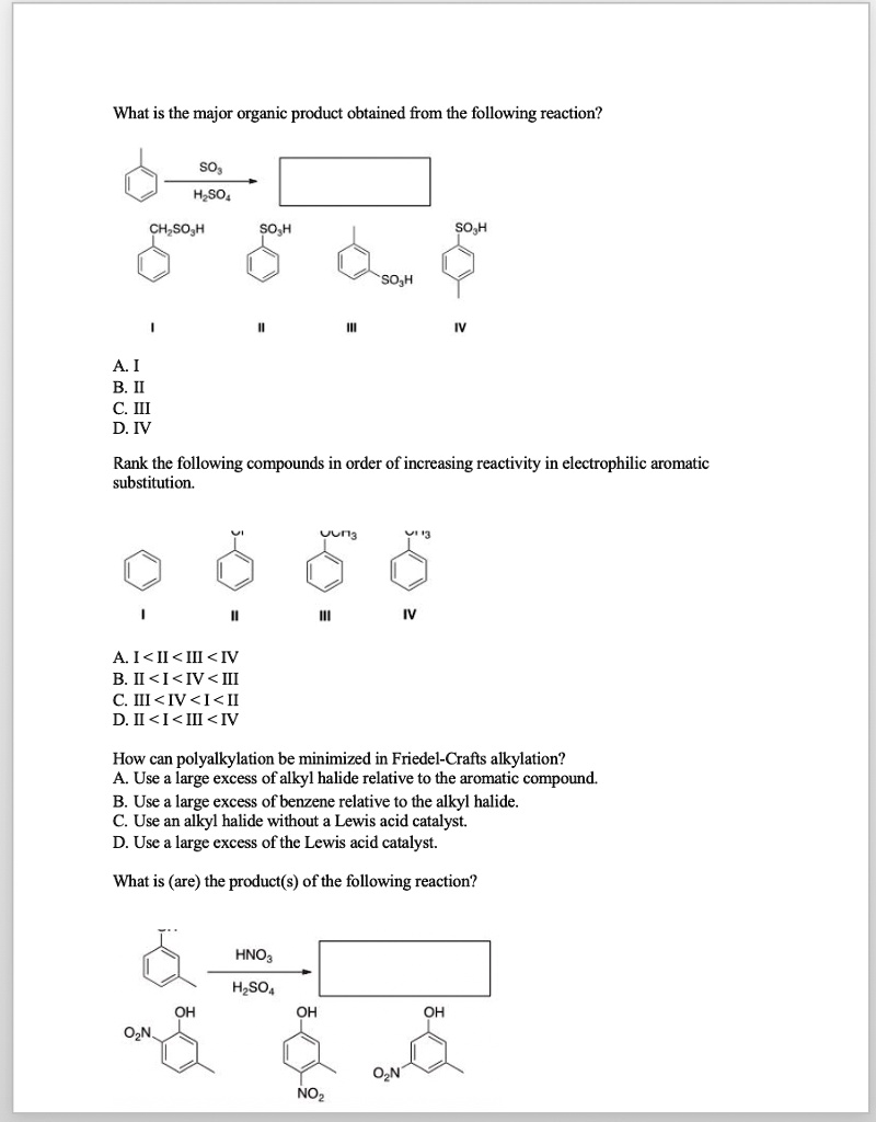 SOLVED: What is the major organic product obtained from the following ...