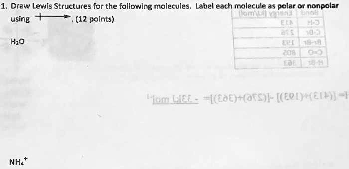 SOLVED: Draw Lewis Structures for the following molecules. Label each molecule as polar or ...