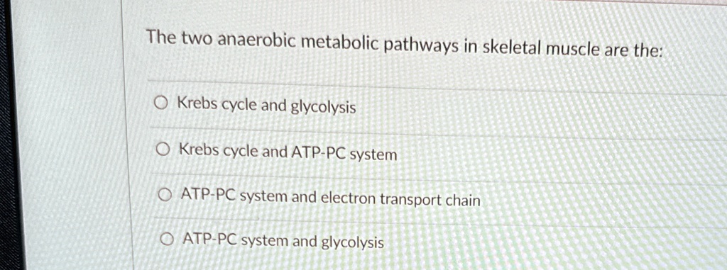 the two anaerobic metabolic pathways in skeletal muscle are the krebs ...