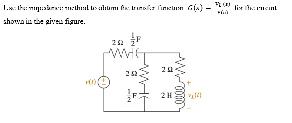 SOLVED: Use the impedance method to obtain the transfer function G(s) = V (s) for the circuit V ...