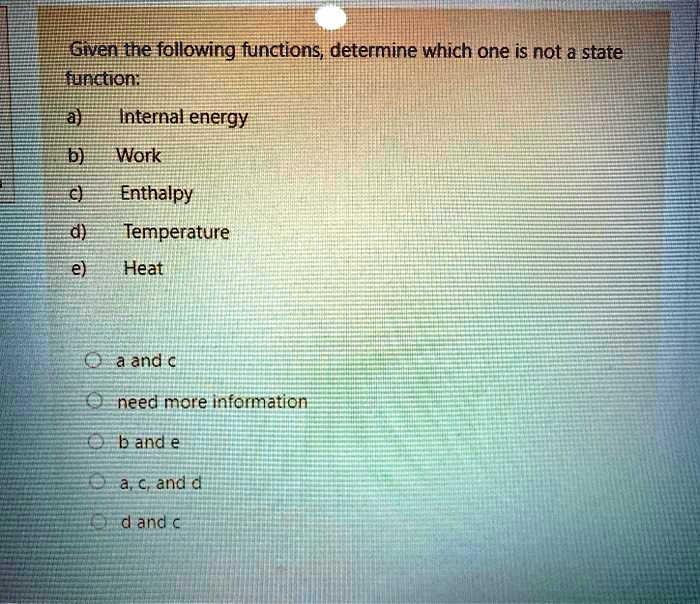 SOLVED:Swven the following functions; determine which one is not a ...